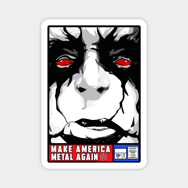 MAKE AMERICA METAL AGAIN COMIC - Retro Metal - Magnet | TeePublic