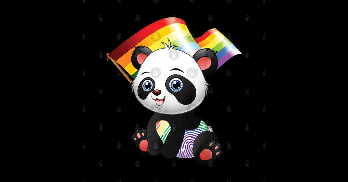 Rainbow Panda /pride allyship - Pride - Sticker | TeePublic