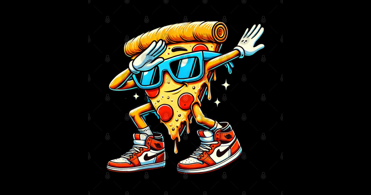 "Pepperoni Dab: A Slice of Fun" - Dab Dance - Sticker | TeePublic