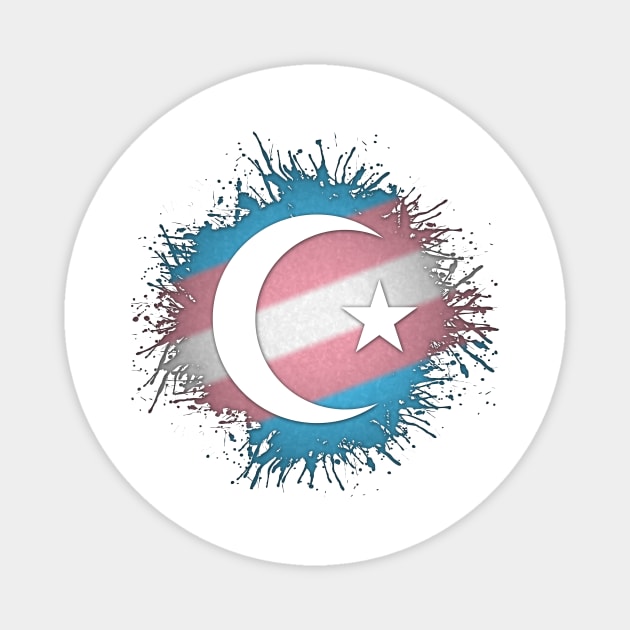 Paint Splatter Transgender Pride Flag Star and Crescent Symbol - Star ...