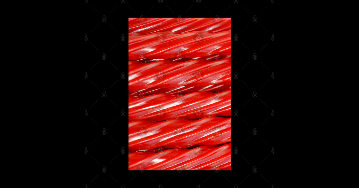 Red Licorice Rope Candy Photo Stripes - Licorice - Sticker | TeePublic