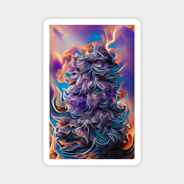 Blue Swollen Hot Shimmering Nug Bud Weed Cannabis - Nugs - Magnet ...