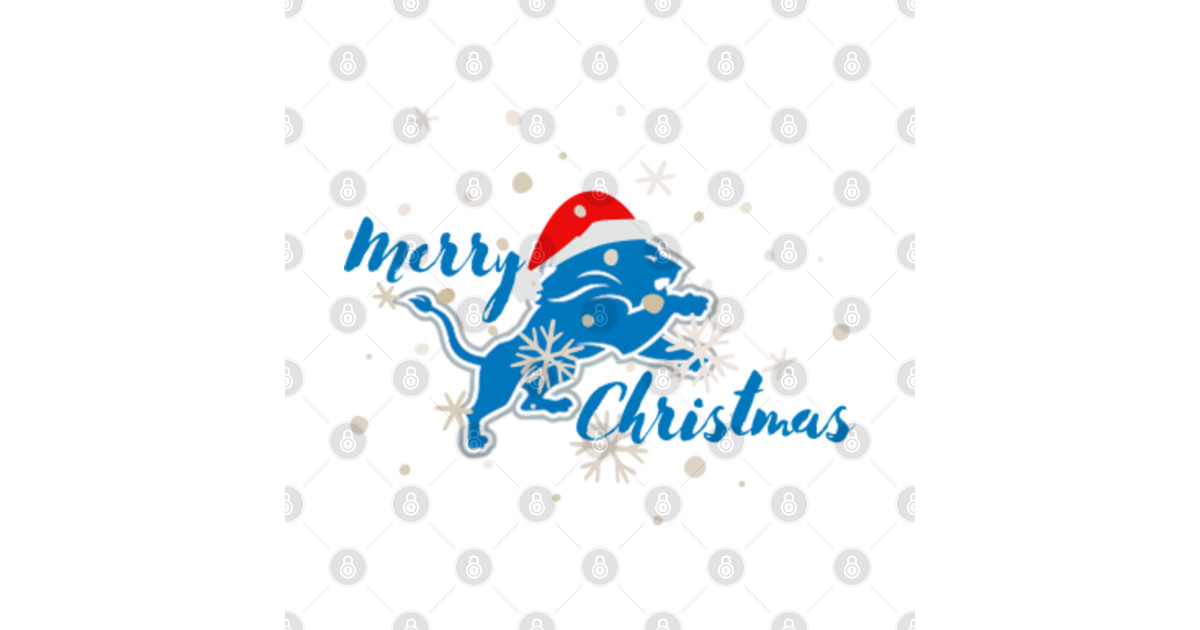 Detroit Lions Merry Christmas - Detroit Lions - T-Shirt | TeePublic