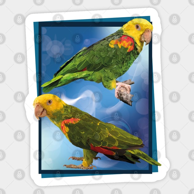 yellow-headed parrot - Yellow Headed Parrot - Sticker | TeePublic