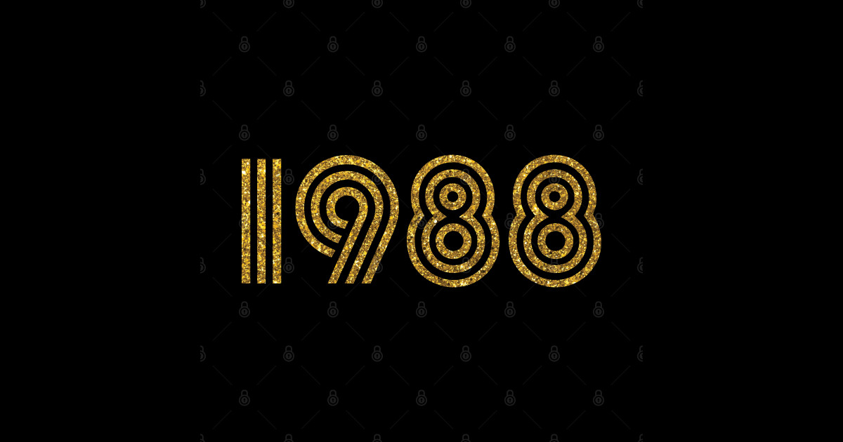 1988 Birth Year Glitter Effect - 1988 Birthday Gift - Sticker | TeePublic