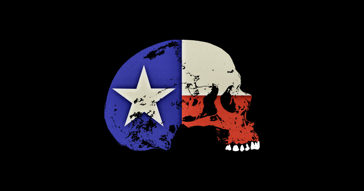 Skull with State Flag of Texas - Texas Flag Skull - Sticker | TeePublic
