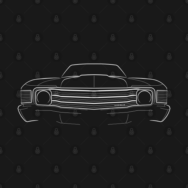 front/profile 1972 Chevy Chevelle - stencil, white - Chevelle - T-Shirt ...
