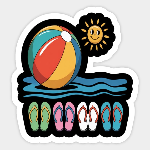 Beach Ball Flip Flops Swimming Summer Vacation - Beach Ball Flip Flops ...