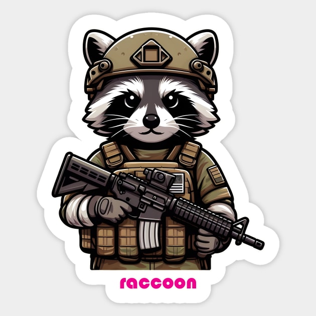 Tactical Raccoon - Raccoon - Sticker | TeePublic
