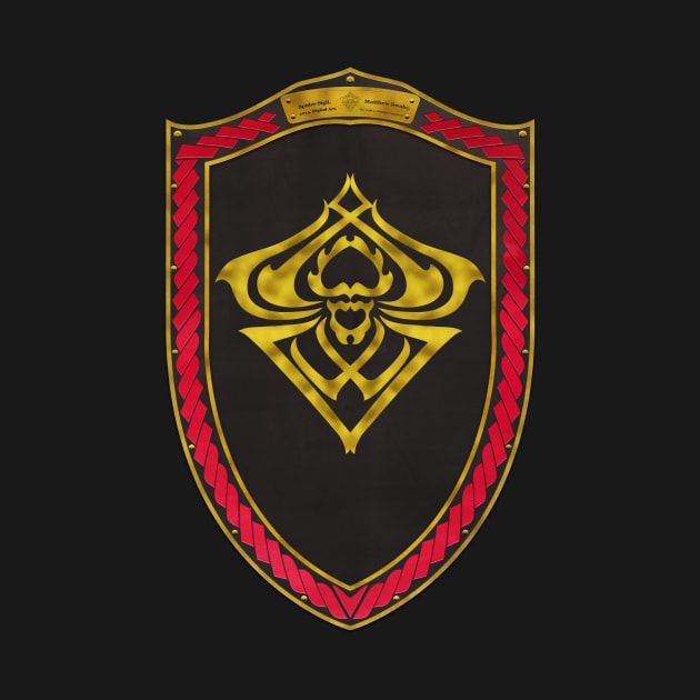 Spider Sigil Gold (Shield Red Celtic Rope Gold rims Black Core ...