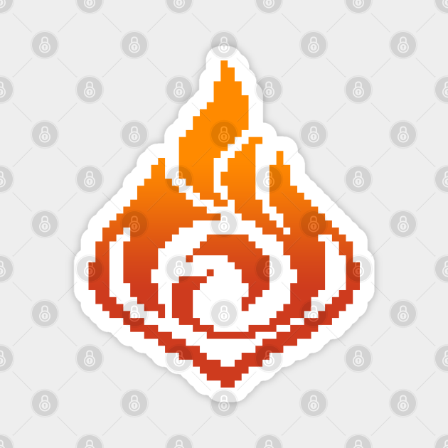 Pyro Elements Genshin Impact Pixel Art - Genshin Impact - Magnet ...