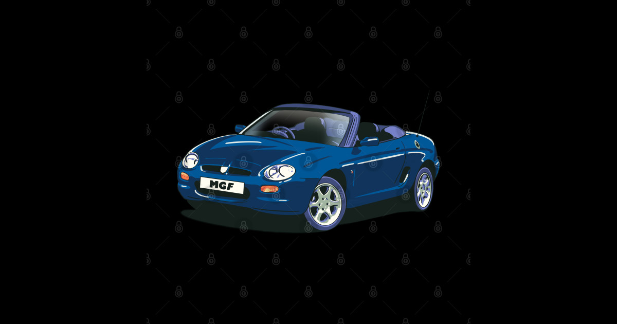 MG MGF Blue Car - Car - Sticker | TeePublic