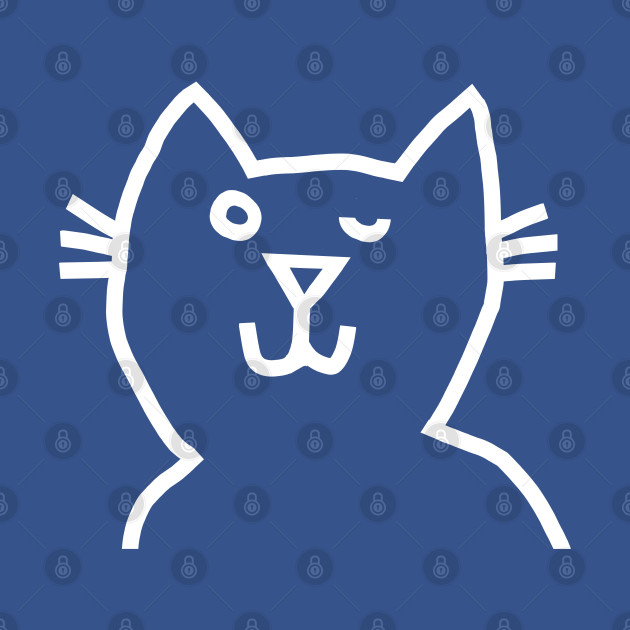 Cat Wink Minimalist Design - Minimalist - T-Shirt