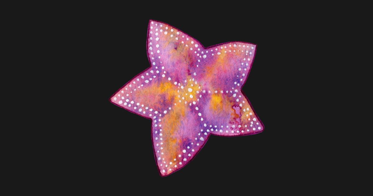 Orange and Purple Starfish Watercolor Painting - Purple - T-Shirt | TeePublic