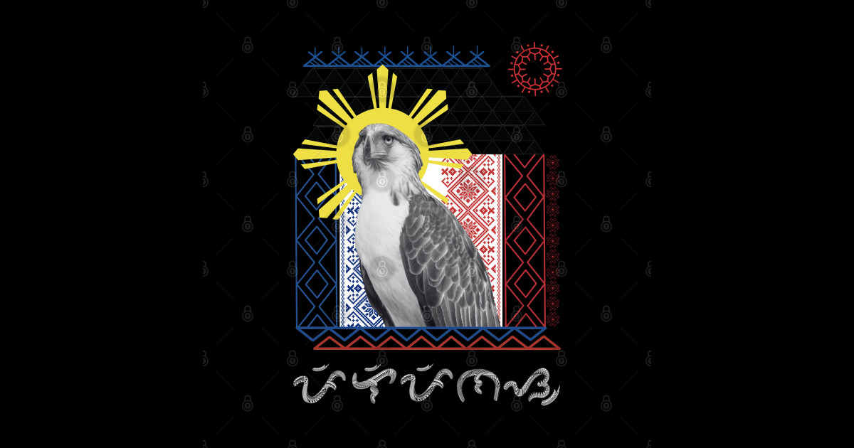 Philippine Eagle / Baybayin word Pilipinas (Philippines) - Philippines Flag Proud Filipino ...