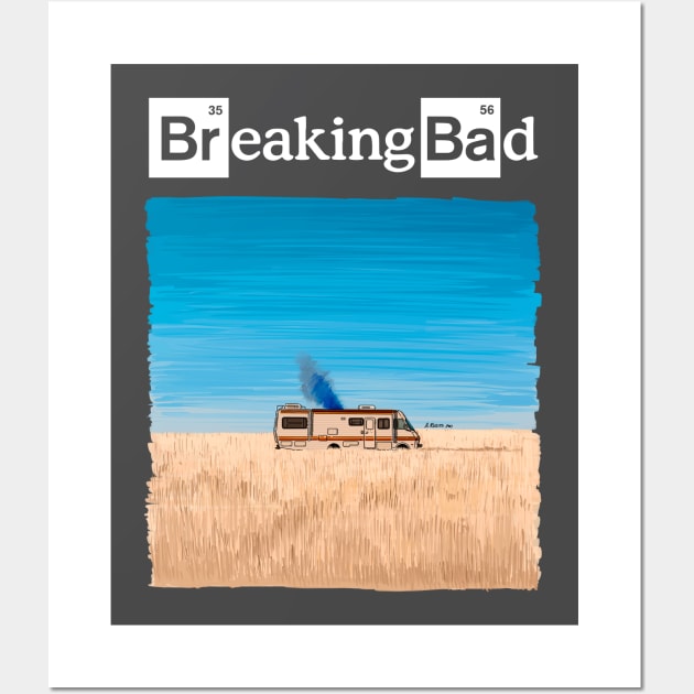 Breaking Bad RV Scene Illustration with Title - Breaking Bad - Posters ...