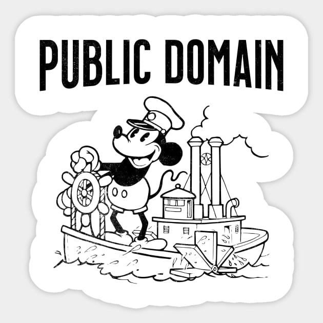 Steamboat Willie Public Domain - Steamboat Willie - Sticker | TeePublic