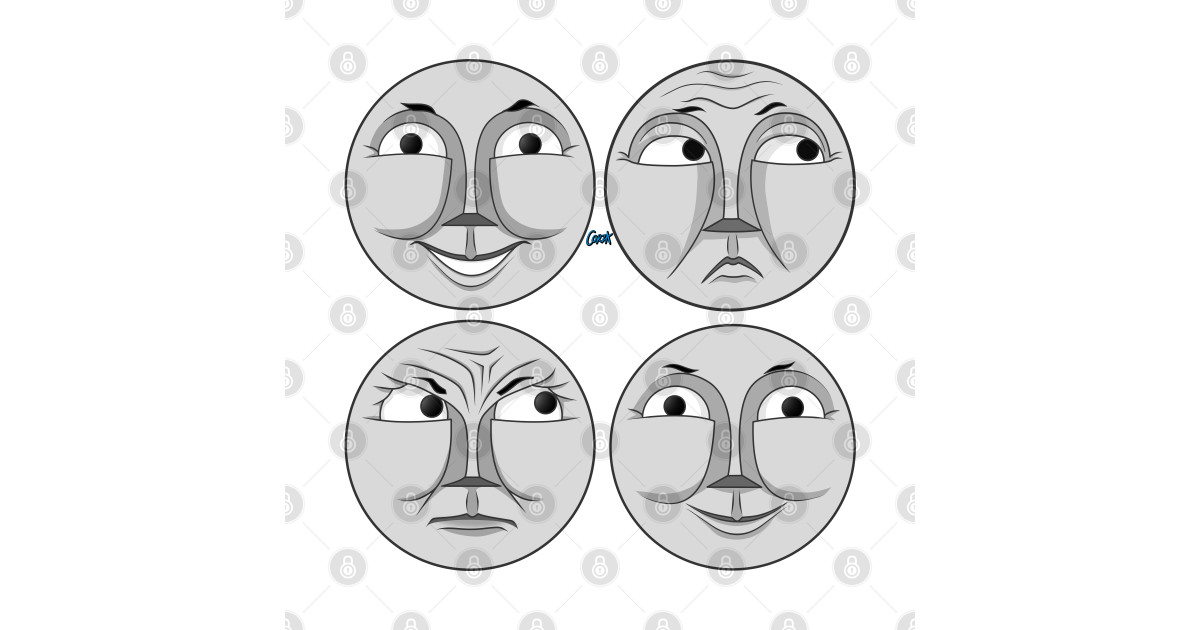 Faces of Gordon the Big Engine - Thomas And Friends - T-Shirt | TeePublic