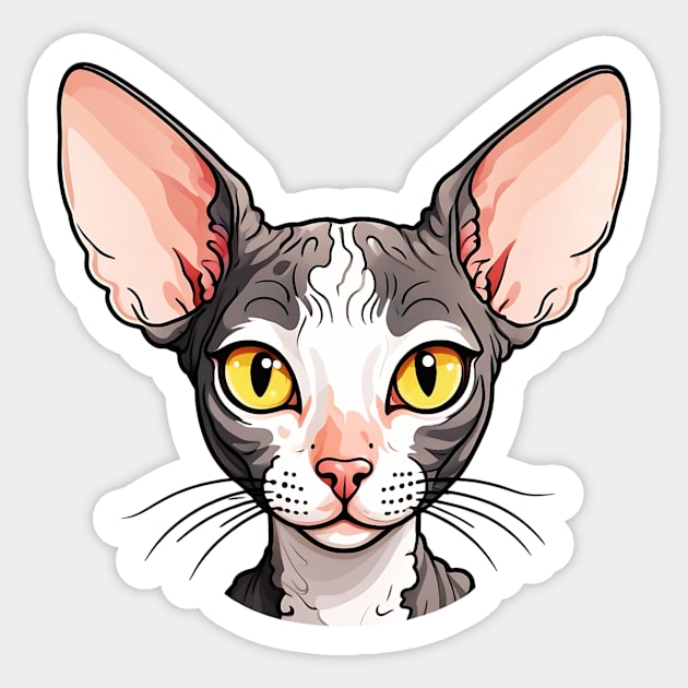 Cornish Rex Cat Face - Cornish Rex - Sticker | TeePublic