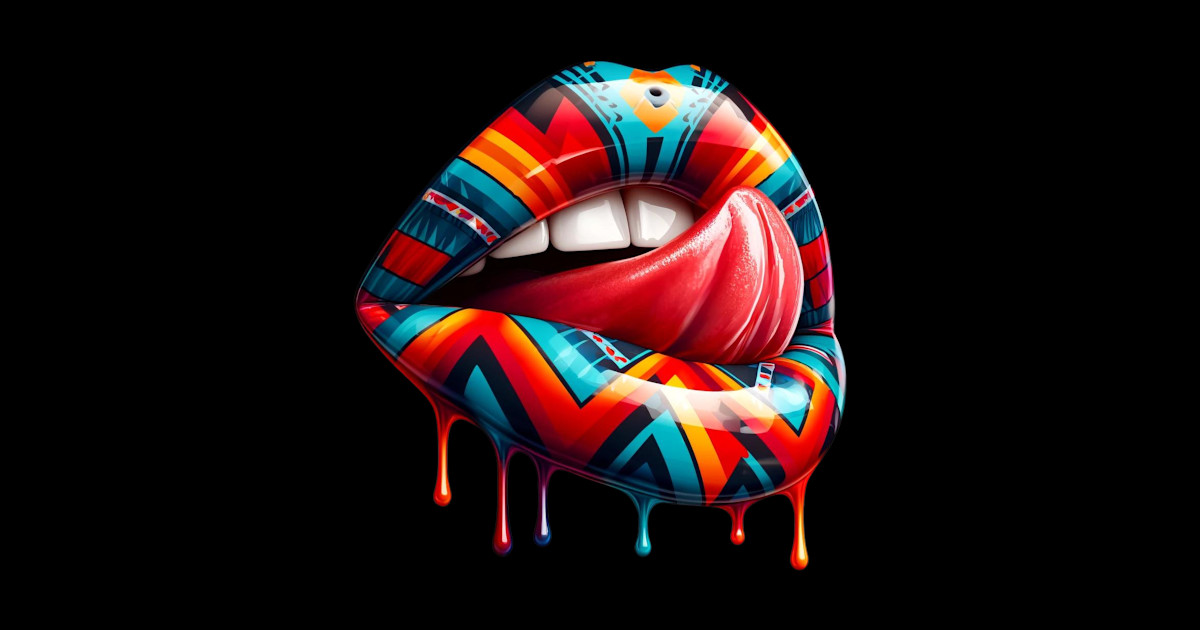 Native Drip Lips - Native Design Lips - Sticker | TeePublic