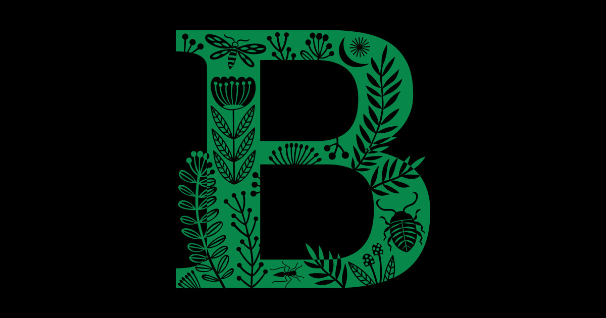 Letter B bright green - Letter B - Sticker | TeePublic