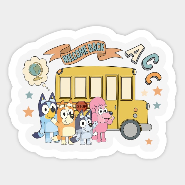 Cute Bluey Welcome Back School Back To School Vintage Cartoon - Back To ...