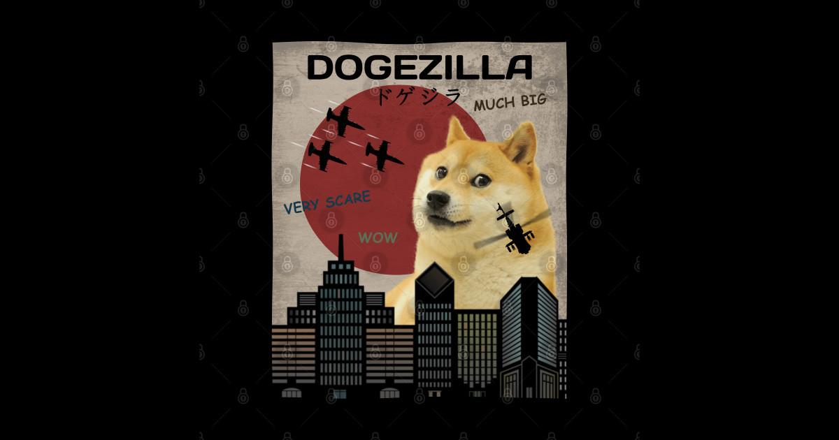Dogezilla - Dogecoin - Sticker | TeePublic