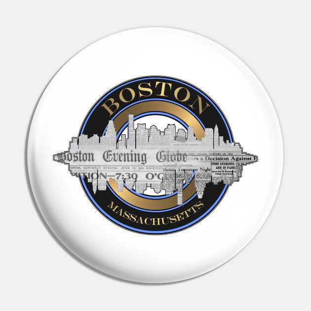 A Souvenir Of Boston Massachusetts - Boston - Pin | TeePublic