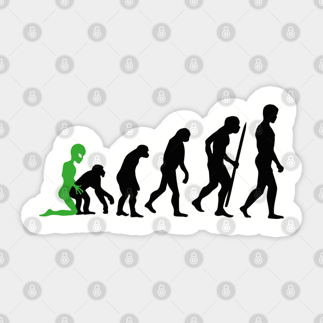 Alien - Human Evolution - Alien - Sticker | TeePublic