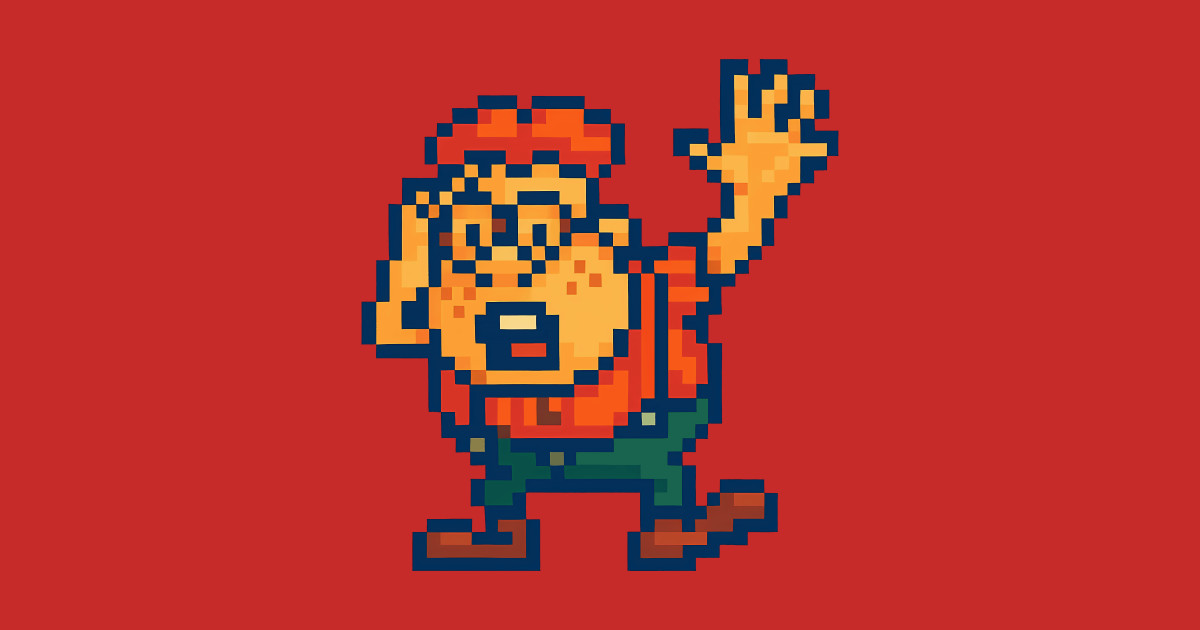 Waving Person - Pixel Art - T-Shirt | TeePublic