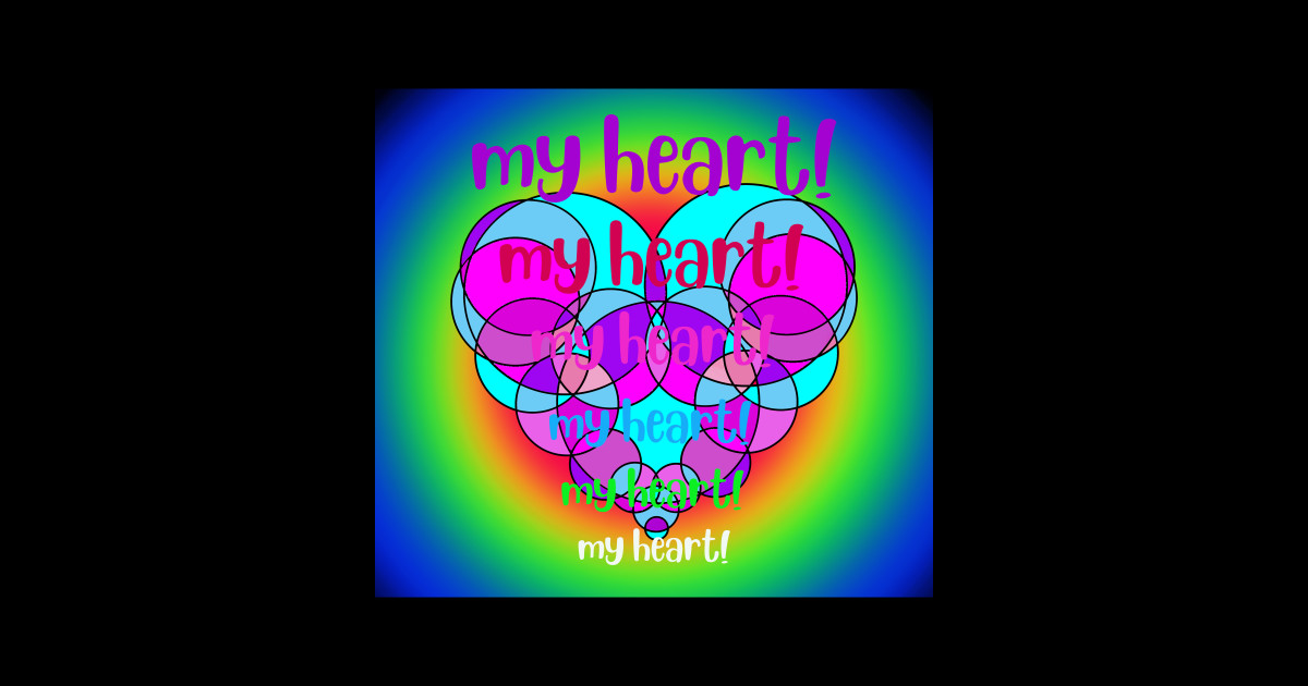 MY HEART FULL COLOR - Heart Design - Sticker | TeePublic