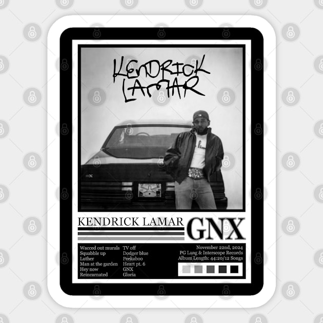 Kendrick Lamar, GNX album, art shirt design - Kendrick Lamar - Sticker ...