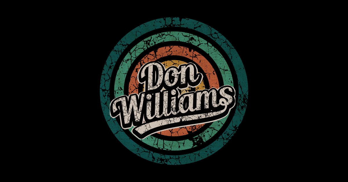 Don Williams // Retro Circle Crack Vintage - Don Williams - Sticker ...