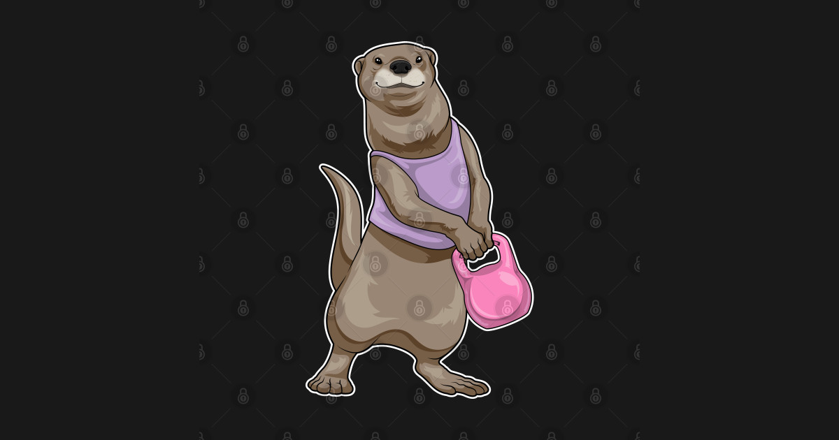 Otter Fitness Dumbbell - Bodybuilding - T-Shirt | TeePublic