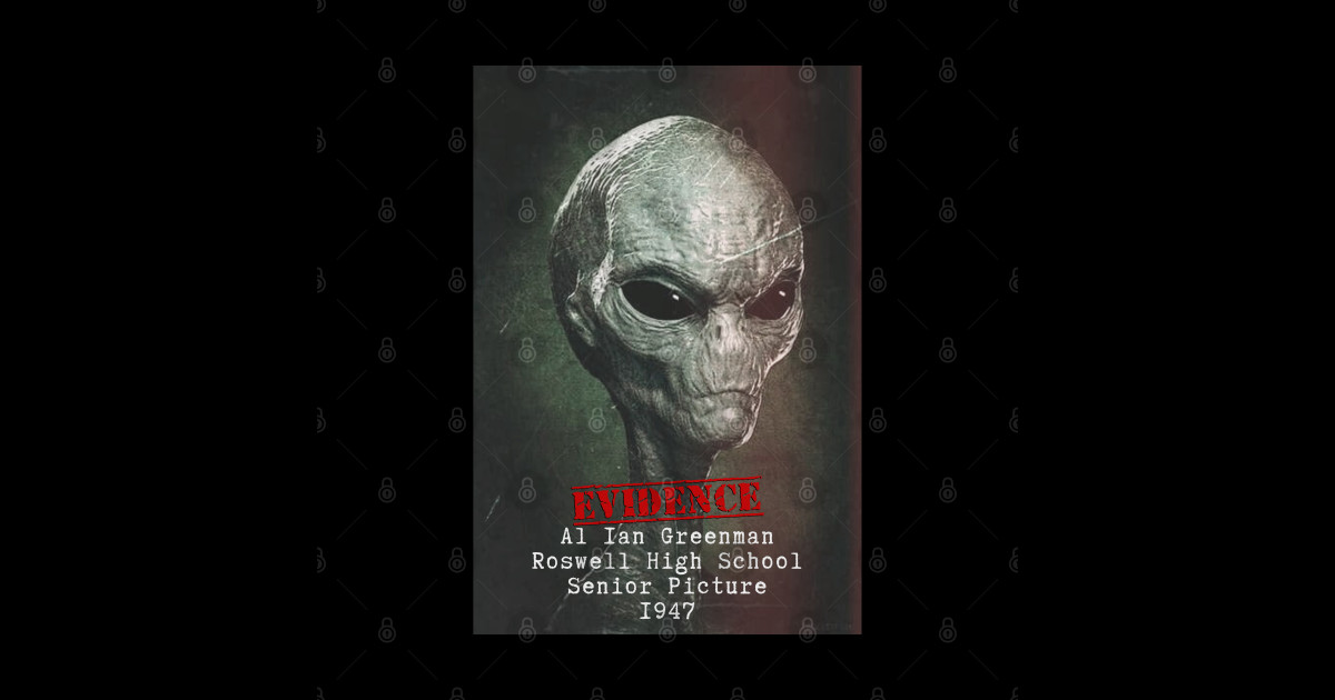 Roswell Alien High School Picture - Grey Aliens - Sticker | TeePublic