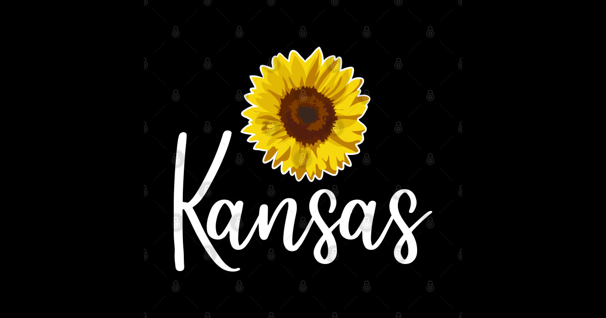 Kansas The Sunflower State Classic Script - Sunflower State - Sticker ...