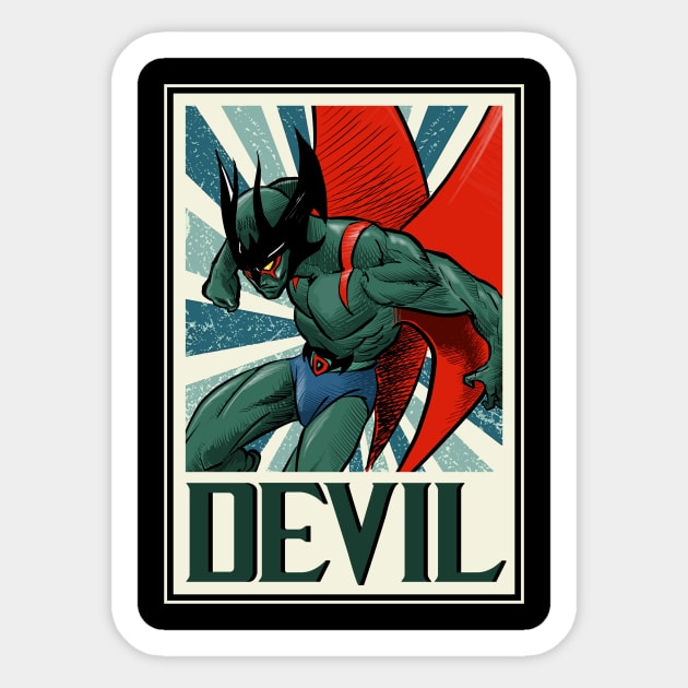 Devilman Cartoon 80s - Devilman - Sticker | TeePublic