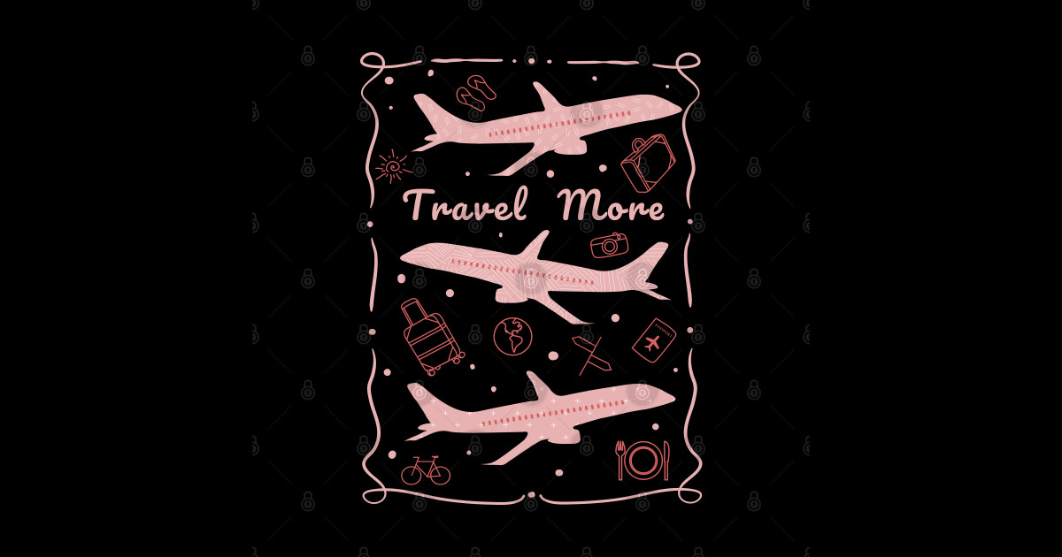 Pink Airplanes - Travel - Sticker | TeePublic