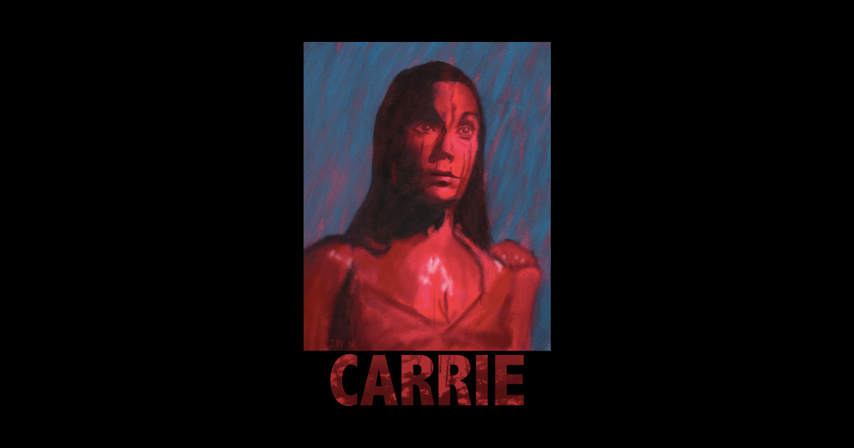 Carrie Digital Portrait- Text Design - Carrie - T-Shirt | TeePublic