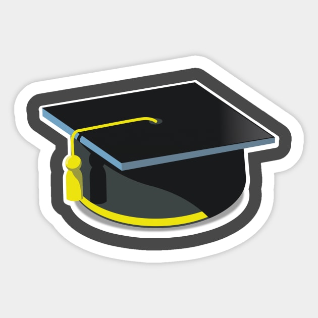 Square academic cap - Square Academic Cap - Sticker | TeePublic