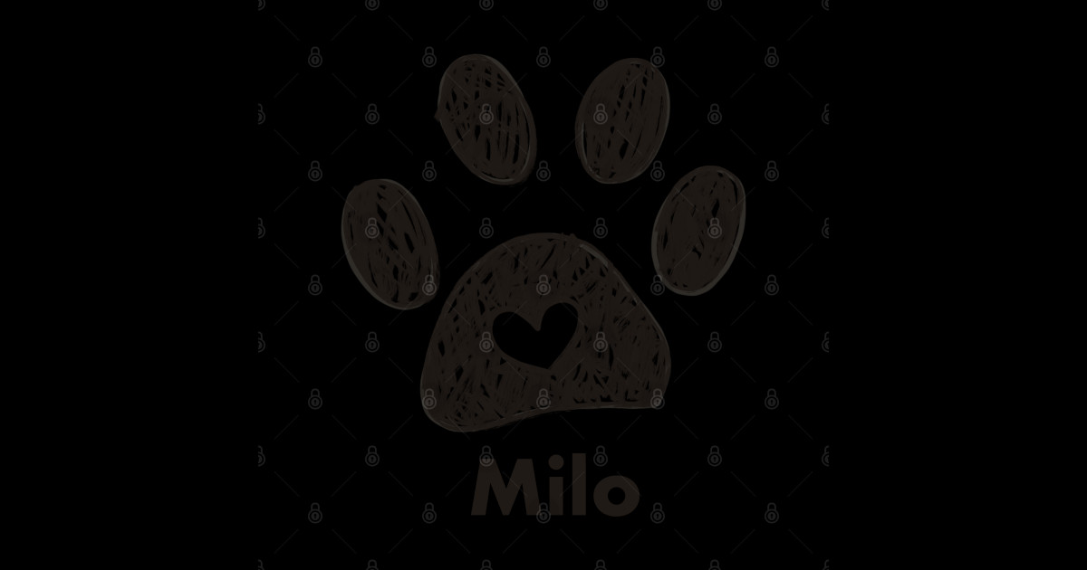 Milo name made of hand drawn paw prints - Milo Name Made Of Hand Drawn ...