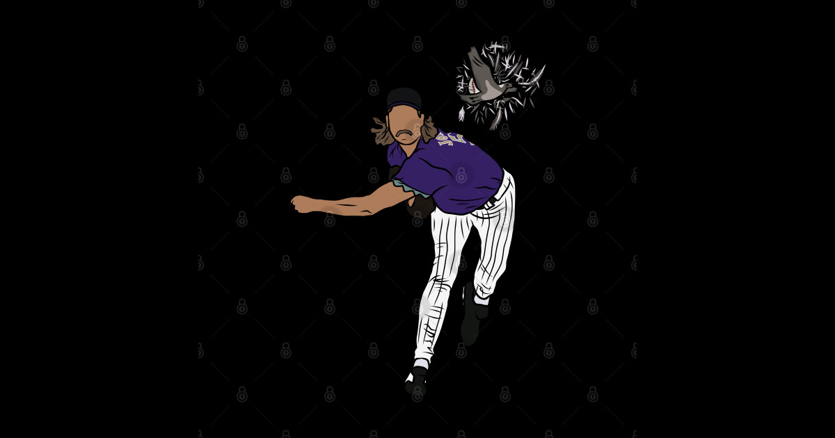 Randy Johnson Hits The Bird - Mlb - T-Shirt | TeePublic