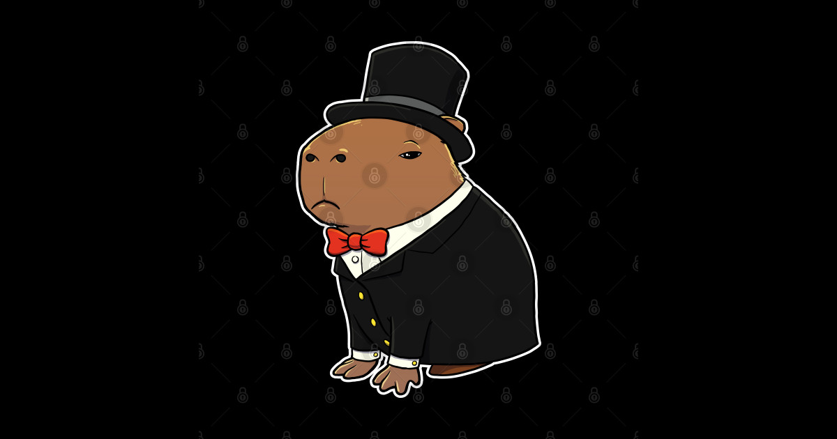 Gentleman Capybara Groom - Capybara - Sticker | TeePublic