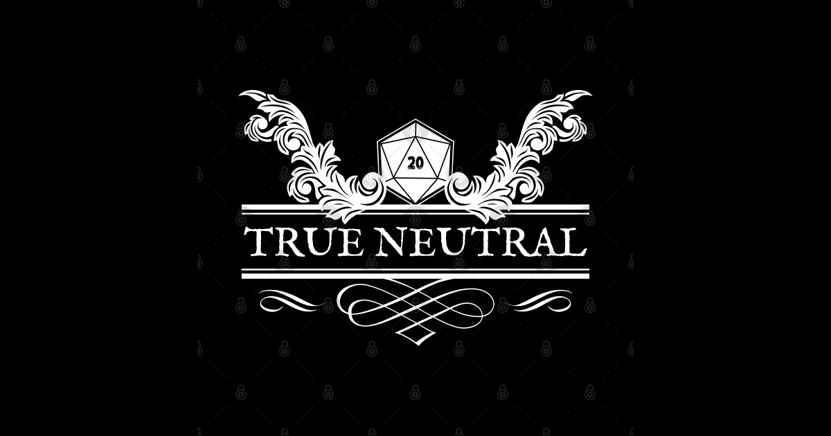 True Neutral RPG Alignment for Gamers - True Neutral - Sticker | TeePublic