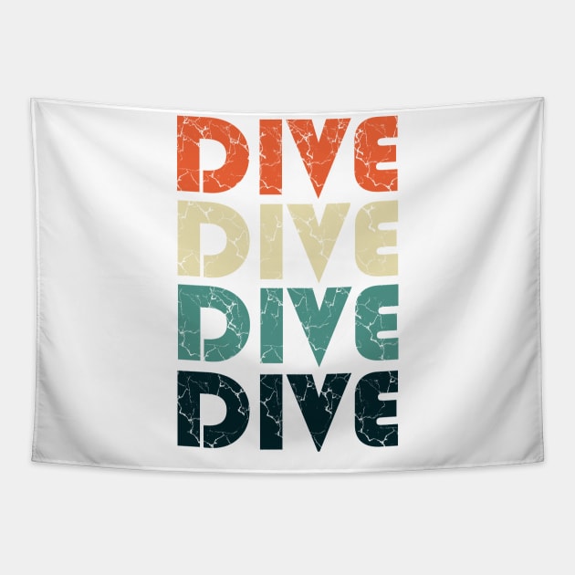 Retro Dive Distressed Diving Springboard Diver Gift T-shirt - Retro ...