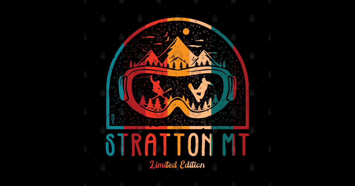 Retro Stratton Mountain - Stratton Mountain - Sticker | TeePublic