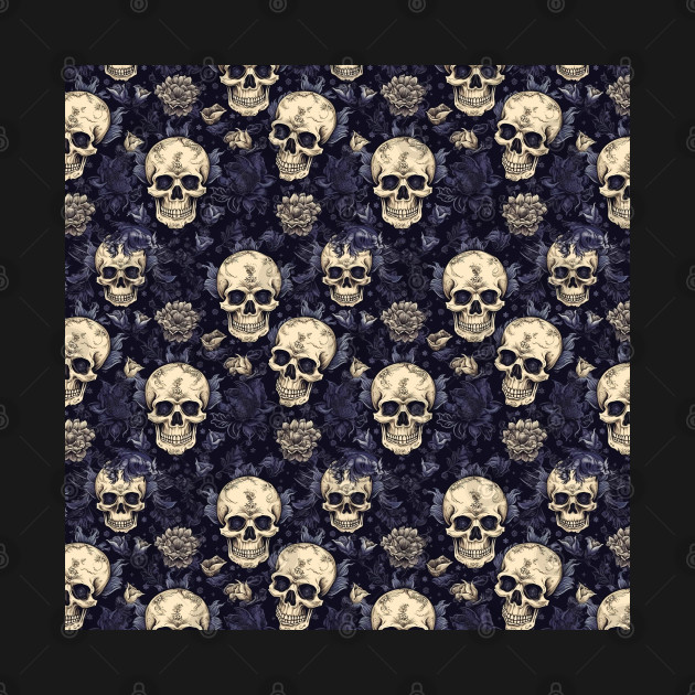 Skulls Pattern Gothic Goth Emo Dark Wicca Bones Dead Odd Face Head ...