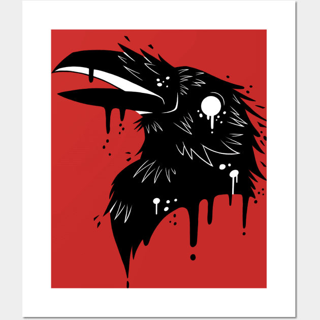 Dripping Paint Crow - Dark - Crows - Posters and Art Prints | TeePublic