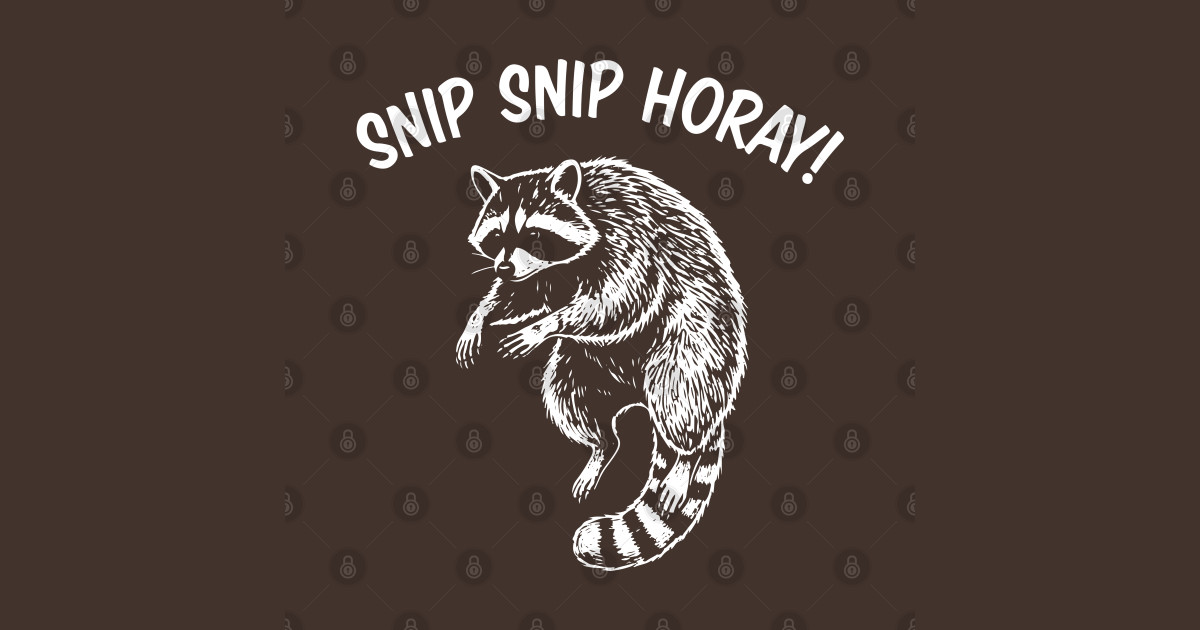 Funny Snip Snip Hooray Vasectomy Raccoon - Vasectomy - T-Shirt | TeePublic
