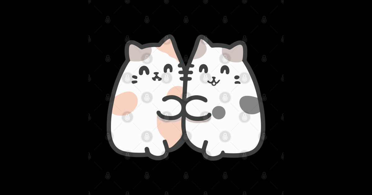 cute cartoon cat couple valentine - Cat Couple - Posters and Art Prints ...